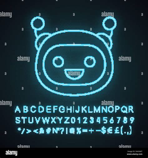 Chatbot Neon Light Icône Talkbot Rire Chat Bot Robot Moderne Assistant Virtuel Agent