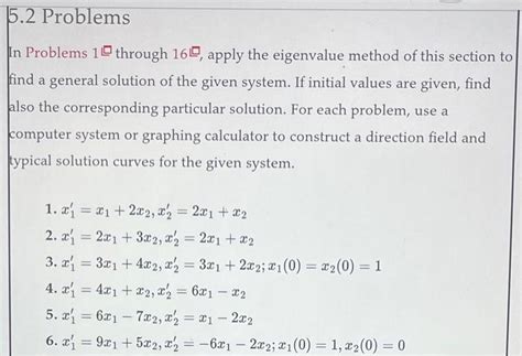 Solved In Problems 1 Through 16 Apply The Eigenvalue