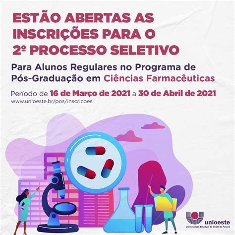 Unioeste Abre Processo Seletivo De Mestrado Em Ciências Farmacêuticas