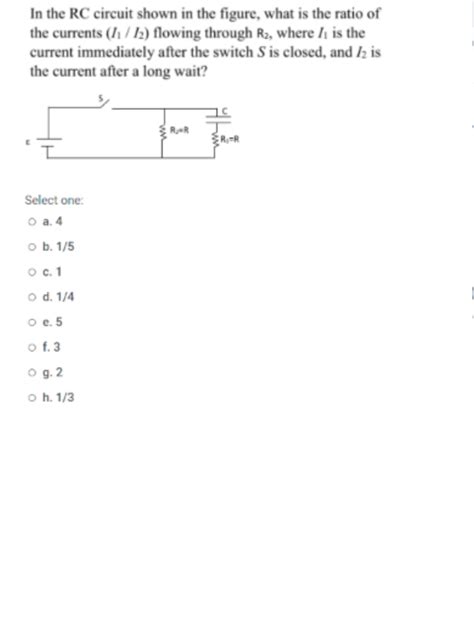 Solved In The RC Circuit Shown In The Figure What Is The Chegg Com