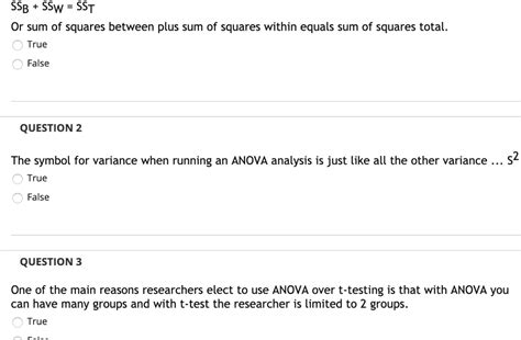 Solved SSB SSW SST Or Sum Of Squares Between Plus Sum Of Chegg
