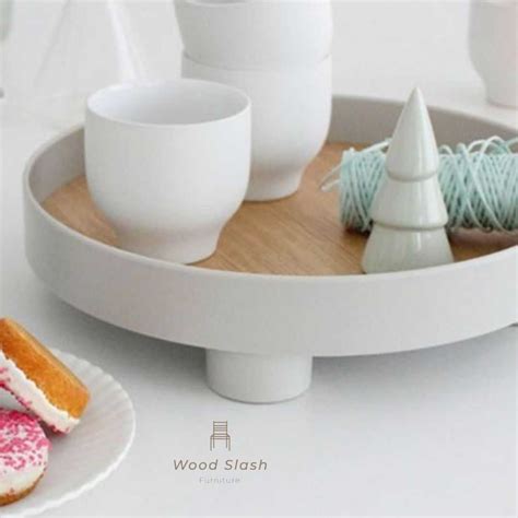 Wood Slash Decor ถาดใส่ของ ถาดใส่เครื่องสำอางค์ สไตล์มูจิ มินิมอล ขนาด 26x26x2 5 ซม Line
