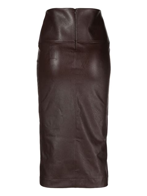 Dexterior High Waisted Faux Leather Skirt Farfetch
