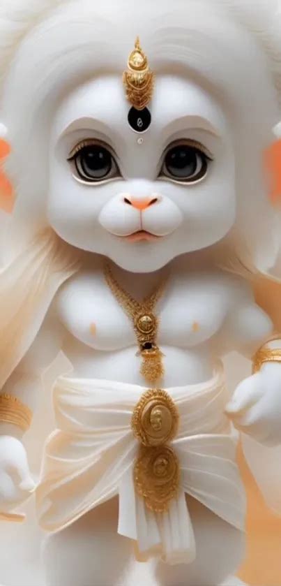 Cute White Monkey Figurine Art Free Download