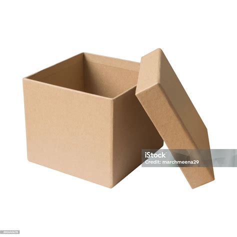 오픈 판지 골 판지 종이 상자 갈색 색상 흰색 배경 클리핑 경로 포함에 고립 공예에 대한 스톡 사진 및 기타 이미지 공예