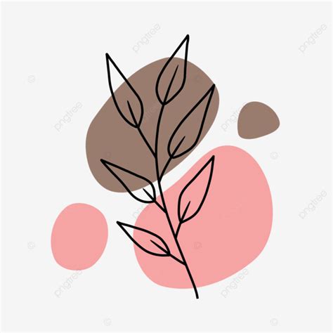 Hoja De Línea Estética PNG Hoja De Arte Lineal Dibujo De Hoja