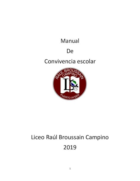 PDF Manual De Convivencia escolar Comunidad Escolar A través de este Manual de Convivencia