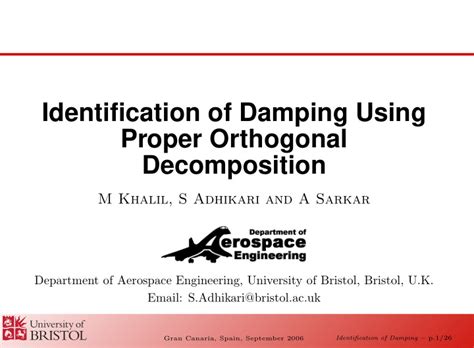 PPT Identification Of Damping Using Proper Orthogonal Decomposition