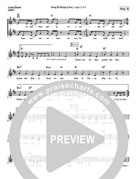 King Of Kings Live Sheet Music Pdf Hillsong Worship Brooke