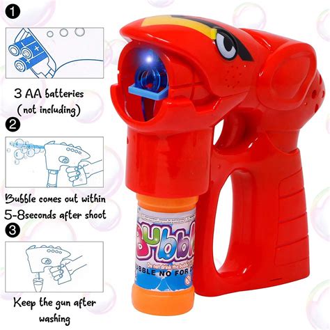 Urban Festivities Bubble Gun Toy 2 Refill Bottles Bubble Making Gun With LED Lights And Music