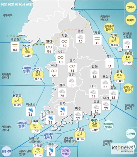 오늘의 날씨 03월 09일케이에스피뉴스