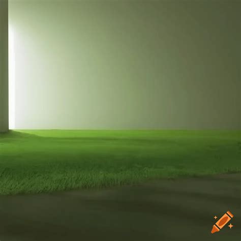 Liminal Space With Grass On Walls And Concrete Floor On Craiyon