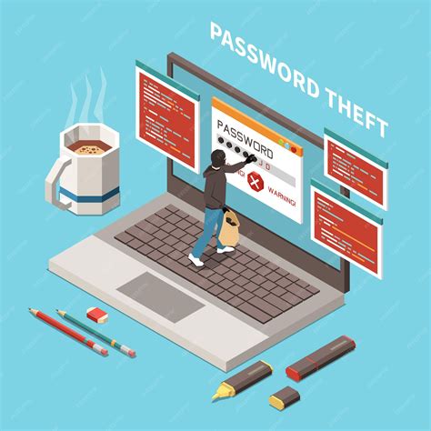 Premium Vector Isometric Password Theft Illustration