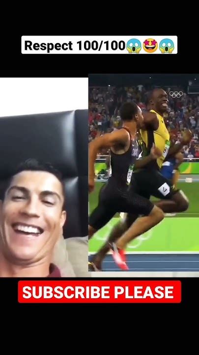 Ronaldo React To Usain Bolt Running In Olympic 😱🤩😱shorts Ronaldo