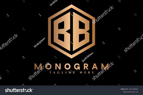Alphabet Bb Letter Text Hexagon Abstract Stock Vector Royalty Free