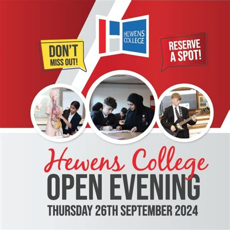 Hewens College Hewens College Open Evening Reserve Your Spot