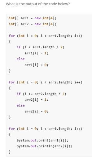 Solved What Is The Output Of The Code Belowint ﻿arr1