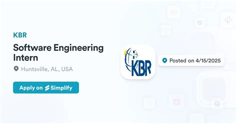 Software Engineering Intern Kbr Simplify Jobs