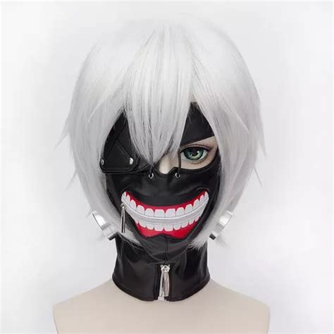 Peruca Ken Kaneki Máscara Anime Tokyo Ghoul Parcelamento Sem Juros