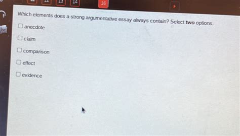 Which Elements Does A Strong Argumentative StudyX