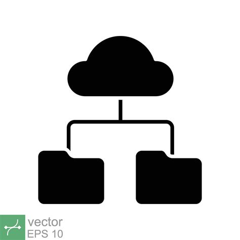 Cloud Storage Icon Simple Solid Style Digital File Organization Service Upload Computer