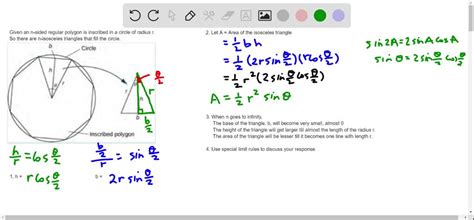 Solved If An N Sided Regular Polygon Is Inscribed In A Circle Of