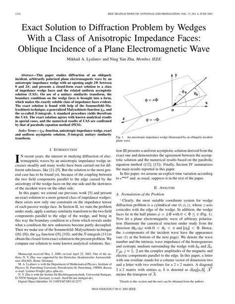 Pdf Exact Solution To Diffraction Problem By Wedges With A Class Of