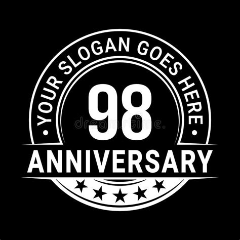 98 Years Anniversary 98th Anniversary Logo Design Template Vector And Illustration Stock