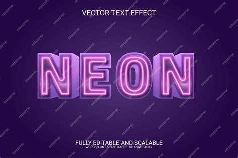 Premium Vector Neon 3d Fully Editable Vector Eps Text Effect Template