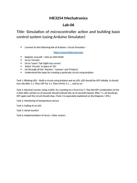 Mtx Lab Expt 6 Arduino Simulation Pdf