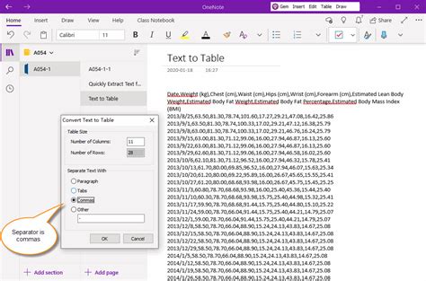 在 Onenote Uwp 中转换格式化的文本为表格 数字笔记珍宝 Onenotegem
