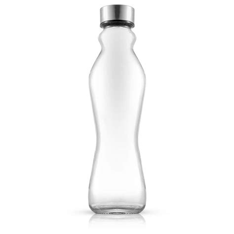 Joyjolt Spring 18 Oz Clear Glass Water Bottles With Stainless Steel