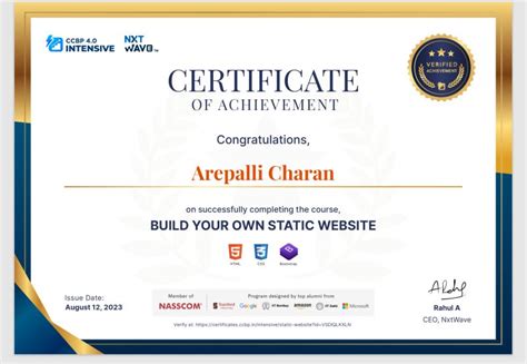 Charan Arepalli On Linkedin Learningprogress Nextwave Ccbp
