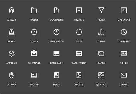 System User Interface Vector Icon Set High Quality Minimal Lined Stock