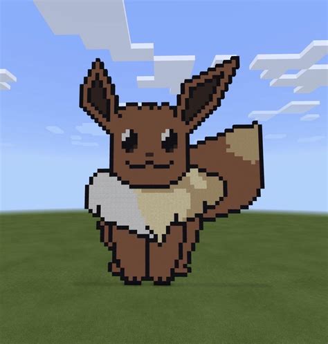 Minecraft Eevee Pixel Art Grid