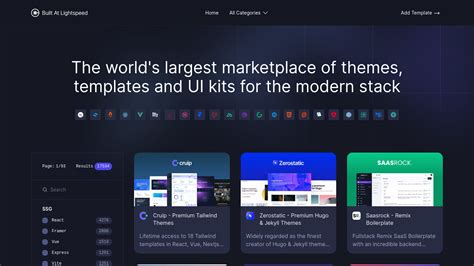 Built At Lightspeed Directory Of 4000 Themes Templates And Ui Kits