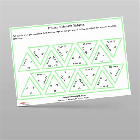 Ks1 And Ks2 Fractions Of Amounts Tri Jigsaw Resource Classroom Secrets