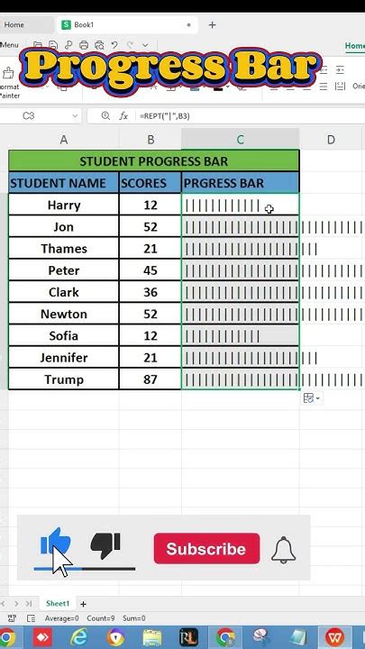 How To Create Progress Bar In Excel Youtube