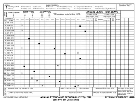 Gsa Form 873 Download Fillable Pdf Or Fill Online Annual Attendance