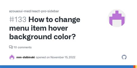 How To Change Menu Item Hover Background Color Issue Azouaoui Med React Pro Sidebar
