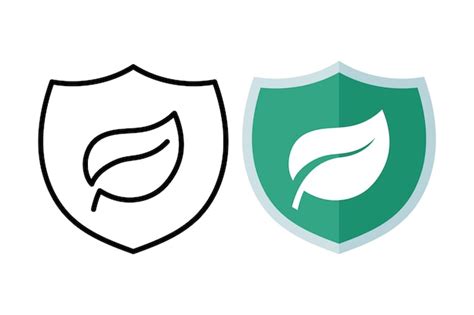 Free Vector Shield With Leaf Outline And Filled Outline