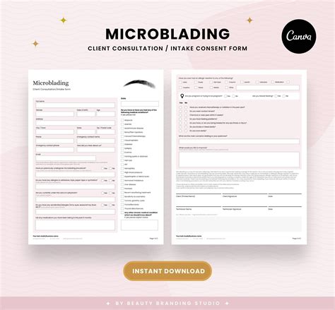 Permanent Makeup Forms Editable Pmu Consent Form Template Printable
