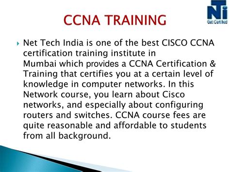 ppt cisco ccna certification courses powerpoint presentation free