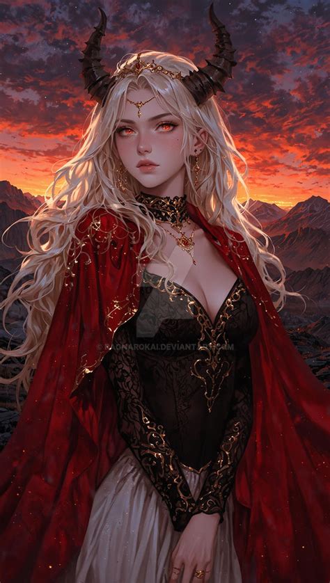 Anime Xl A Stunning Demon Queen With Long By Ragnarokai On Deviantart
