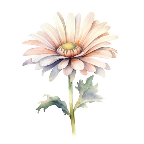 Premium Ai Image Daisy Flower Watercolor Painting