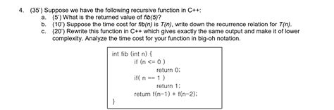 Solved Suppose We Have The Following Recursive Chegg