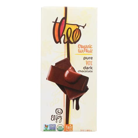 Theo Chocolate Organic Chocolate Bar Classic Dark Chocolate 70