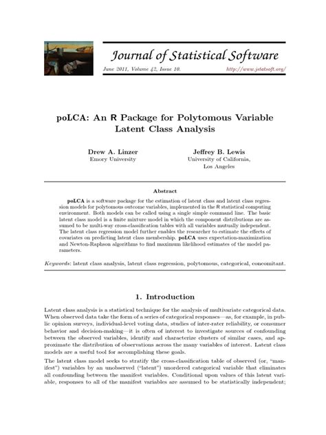 Polca An R Package For Polytomous Variable Latent Pdf Akaike