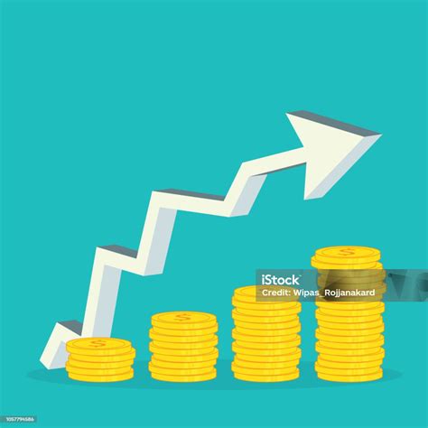 황금 동전과 그래프의 평면 스타일 스택에 벡터 성장 개념 개발에 대한 스톡 벡터 아트 및 기타 이미지 개발 계획 금융 Istock