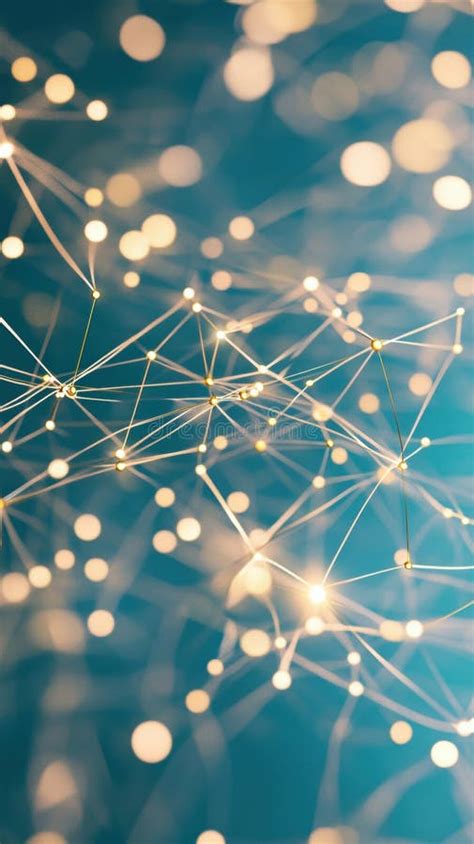 Abstract Neural Network Visualization With Glowing Nodes And Interconnected Lines On A Blue